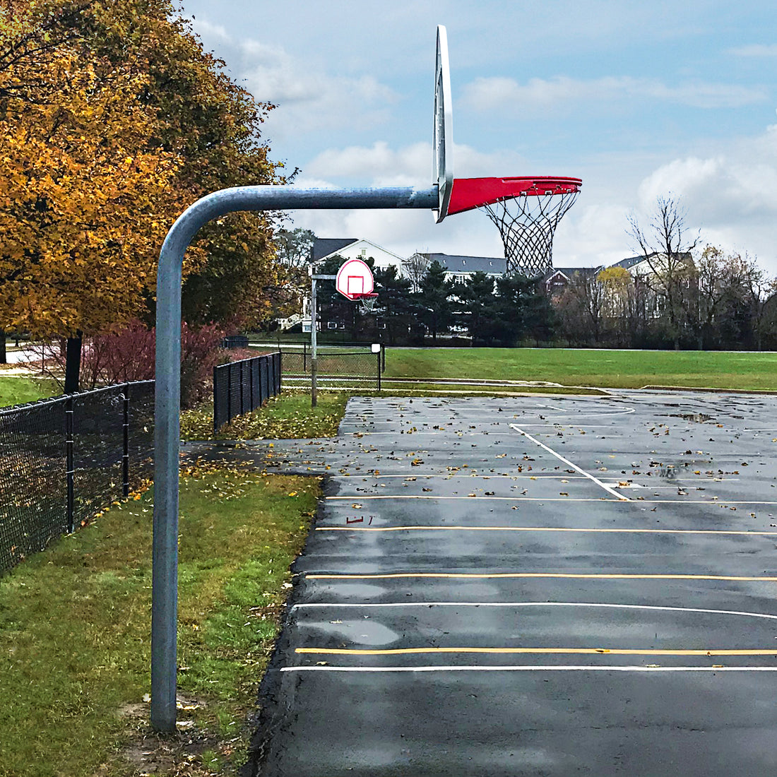 Galvanized Gooseneck Basketball Pole (4' Overhang)| Keeper Goals ...